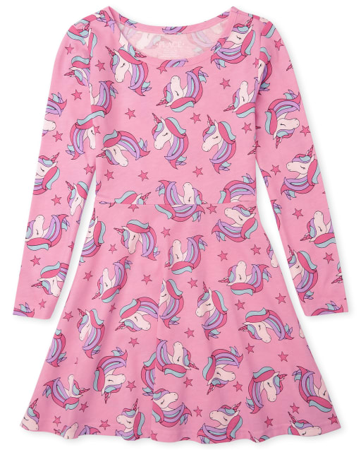 unicorn pattern dress