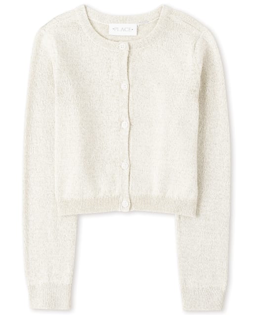 Girls Long Sleeve Metallic Cardigan | The Children's Place - BUNNYS TAIL