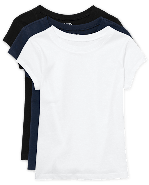 Girls Short Sleeve Basic Layering Tee 3-Pack | The Children's Place ...
