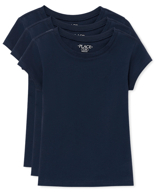 Girls Short Sleeve Basic Layering Tee 3-Pack - TIDAL | The Children's Place