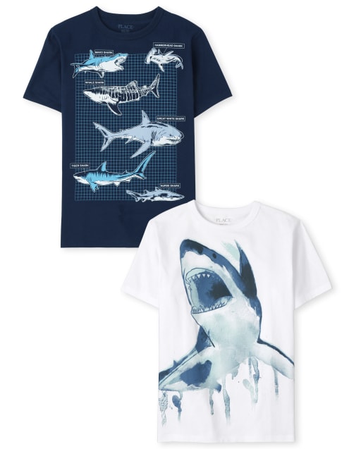 Boys Short Sleeve Shark Graphic Tee 2-Pack | The Children's Place CA ...