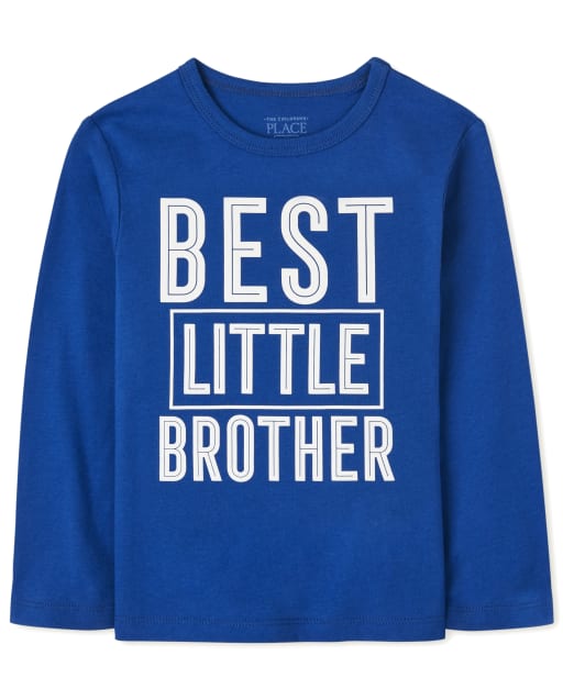 Baby And Toddler Boys Long Sleeve Best Little Brother Graphic Tee | The ...