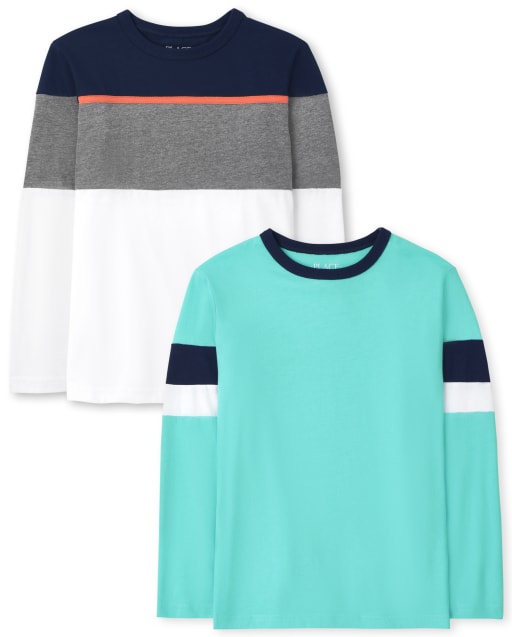 Boys Long Sleeve Colorblock Top 2-Pack | The Children's Place - MULTI CLR