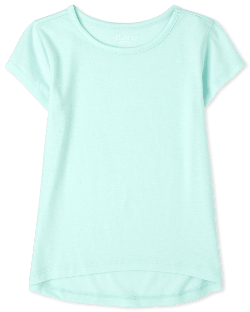 Girls Short Sleeve High Low Basic Layering Tee | The Children's Place ...