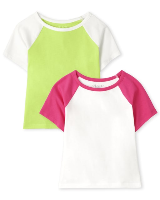 Girls Mix And Match Short Sleeve Colorblock Raglan Top 2-Pack | The ...
