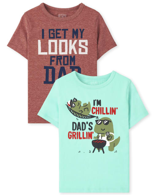 Baby And Toddler Boys Short Sleeve 'I'm Chillin' Dad's Grillin' And 'I ...