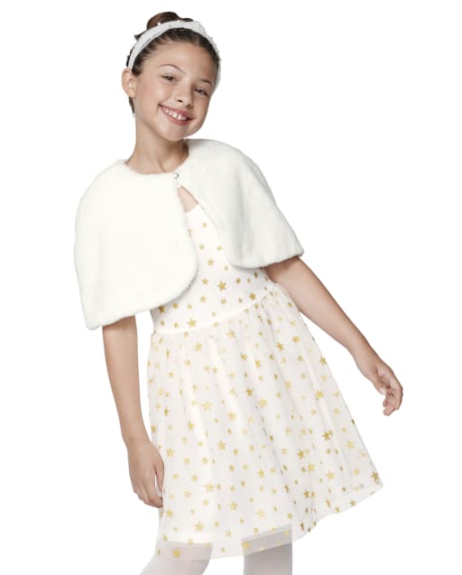 Girls Faux Fur Cape | The Children's Place - BUNNYS TAIL