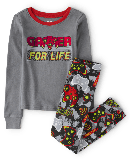 Boys Long Sleeve 'Gamer For Life' Snug Fit Cotton Pajamas | The ...