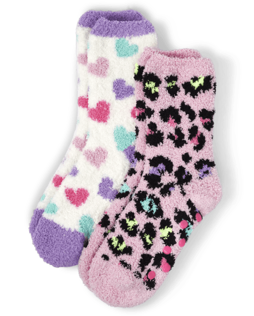 Pack de 2 calcetines calentitos de leopardo para niña - MULTI CLR | The ...