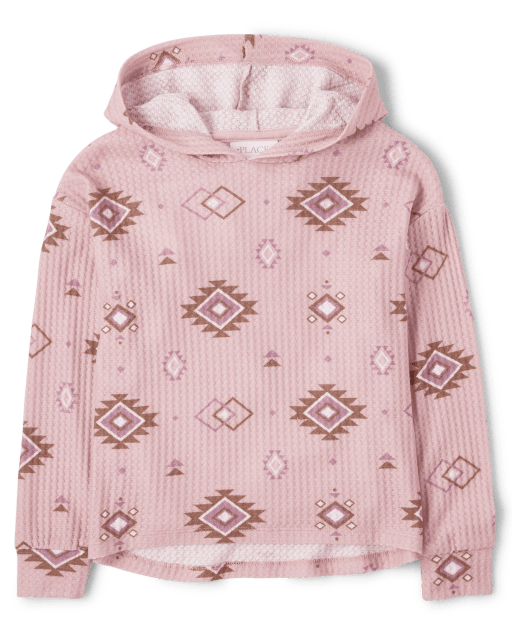 Girls Long Sleeve Print Waffle Hoodie | The Children's Place - LT FAIRY