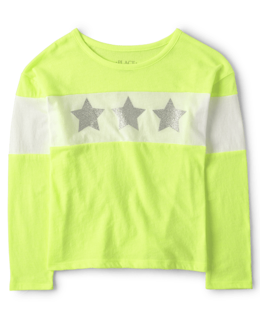 Girls Active Long Sleeve Colorblock Star Top | The Children's Place ...