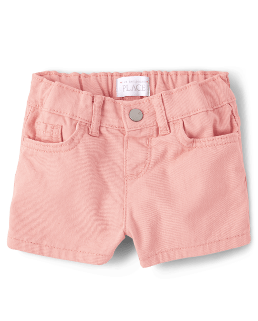 Baby And Toddler Girls Twill Shortie Shorts - ROSE PETAL | The Children ...
