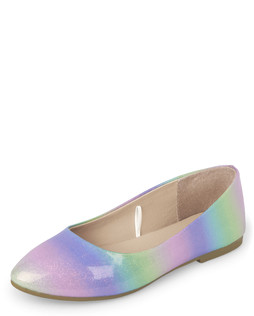 Girls Glitter Rainbow Ballet Flats - MULTI | The Children's Place