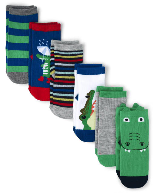 Baby And Toddler Boys Gator Midi Socks 6-Pack | The Children's Place ...