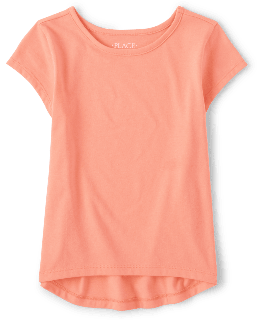 Girls Short Sleeve High Low Basic Layering Tee | The Children's Place ...