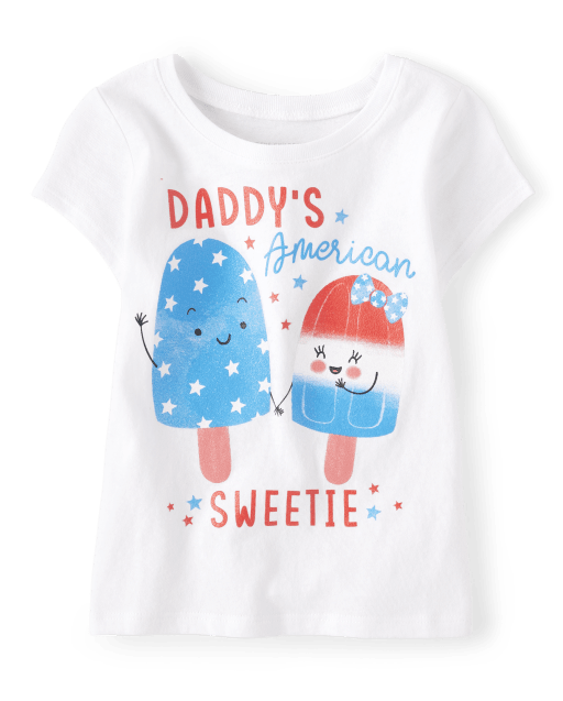Baby And Toddler Girls Short Sleeve American Sweetie Graphic Tee | The ...