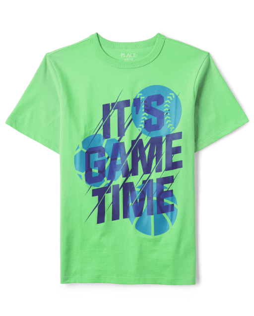 Boys Short Sleeve Game Time Graphic Tee - PARAKEET | The Children's Place