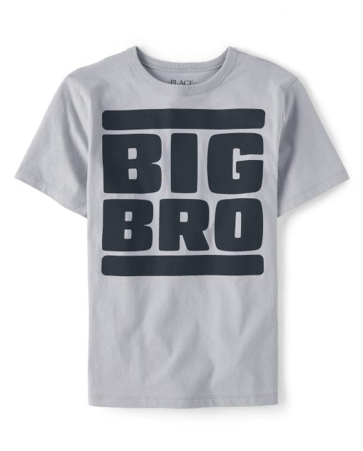 Boys Short Sleeve Big Bro Graphic Tee | The Children's Place - CHALK GRAY