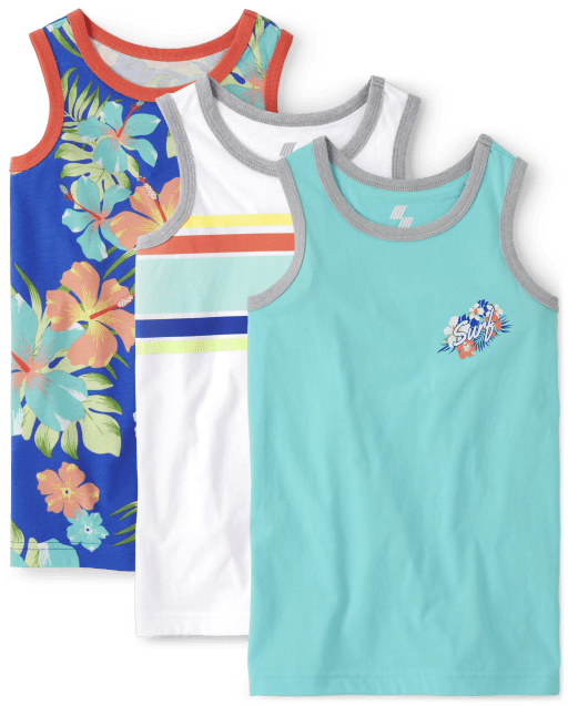 Boys Mix And Match Sleeveless Tropical Tank Top 3-Pack | The Children's ...