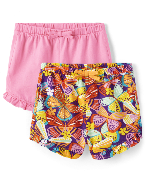 Baby Girls Print Knit Ruffle Shorts 2-Pack | The Children's Place ...