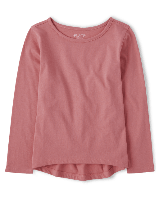 Girls Mix And Match Long Sleeve High Low Basic Layering Tee - LOTUS ...