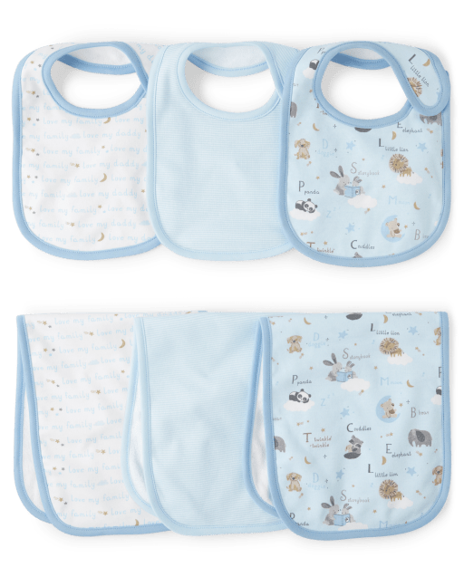 Baby Boys Animal Print Bib And Burp Cloth 6-Piece Set | The Children's ...