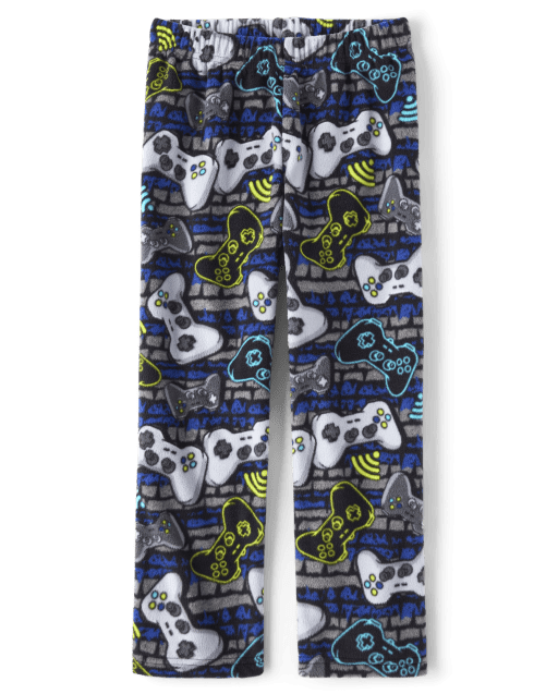 Boys Game Controller Print Knit Fleece Pajama Pants | The Children's ...