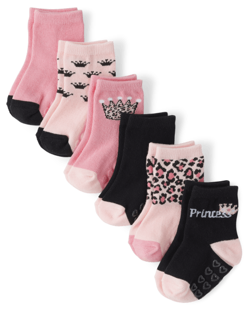 Baby Girls Mix And Match Leopard Midi Socks 6-Pack | The Children's ...