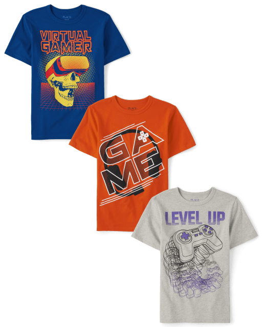 Boys Short Sleeve Gamer Graphic Tee 3-Pack | The Children's Place ...