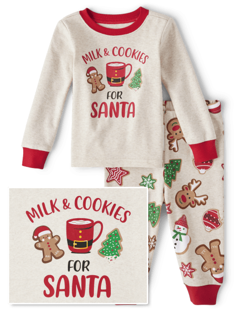 Unisex Baby And Toddler Christmas Long Sleeve Milk And Cookies For ...