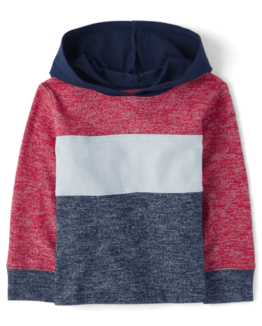 Baby And Toddler Boys Long Sleeve Colorblock Hooded Top - CLASSICRED ...