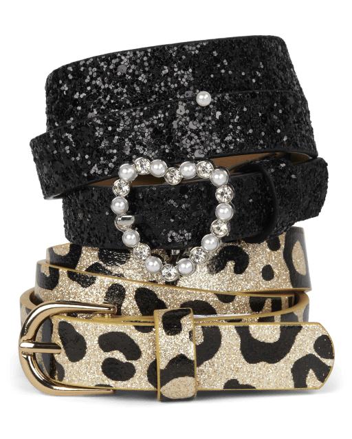 Girls Leopard Belt 2-Pack | The Children's Place - MULTI CLR