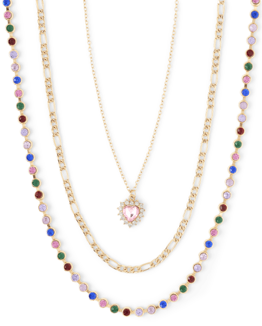 Girls Faux Stone Necklace 3-Pack | The Children's Place - MULTI CLR