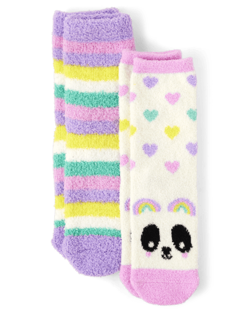 Girls Panda Cozy Socks 2-Pack | The Children's Place - BUNNYS TAIL