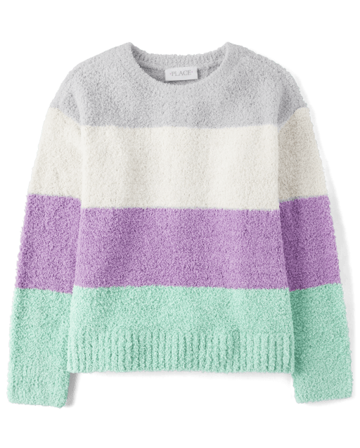 Girls Long Sleeve Colorblock Sweater | The Children's Place CA - VIOLET ...