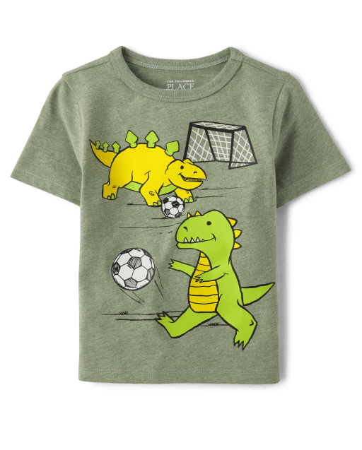 Baby And Toddler Boys Short Sleeve Dino Soccer Graphic Tee | The Children's Place CA - S/D OLIVE ...