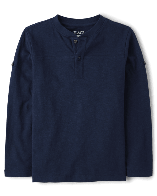 Boys Long Sleeve Henley Top - TIDAL | The Children's Place