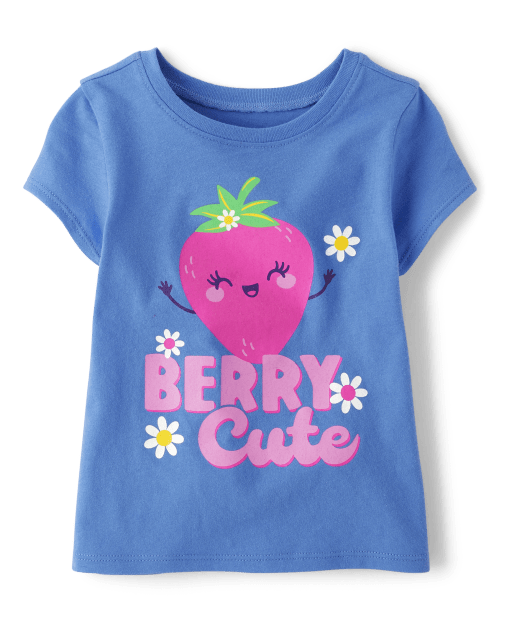 Baby And Toddler Girls Short Sleeve Berry Cute Graphic Tee | The ...