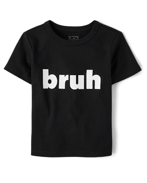 Baby And Toddler Boys Short Sleeve Bruh Graphic Tee - BLACK | The ...