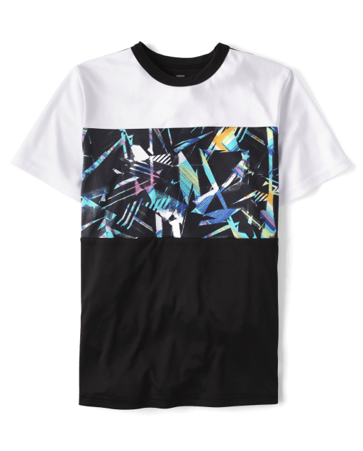 Boys Mix And Match Short Sleeve Colorblock Performance Top - WHITE ...