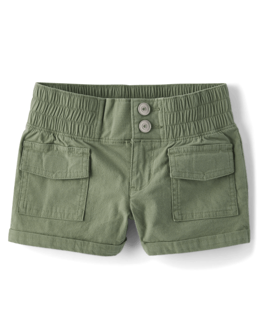 Girls Utility Shortie Shorts - OLIVE PRESS | The Children's Place