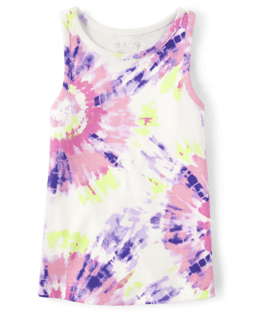 Girls Mix And Match Sleeveless Print Ribbed Tank Top - PINK SUMMER ...