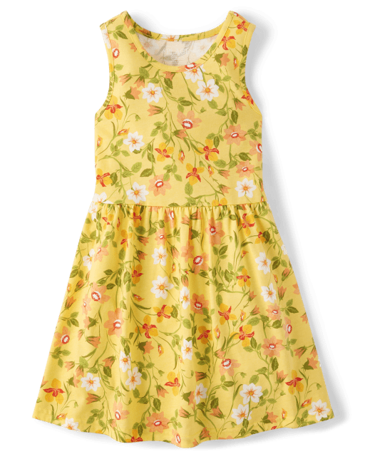 Girls Mix And Match Sleeveless Floral Print Everyday Dress | The ...