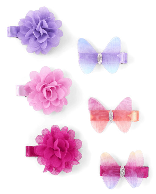 Girls Butterfly Hair Clip 6-Pack | The Children's Place - MULTI CLR