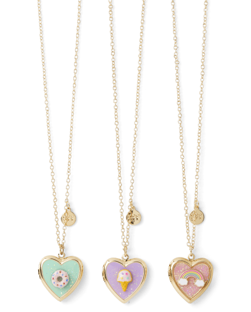 Girls Rainbow BFF Locket Necklace 3-Pack - MULTI | The Children's Place