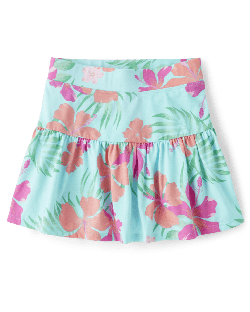Girls Mix And Match Print Tiered Skort | The Children's Place - SOFTMARINE