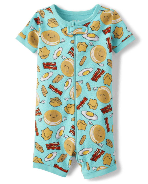 Unisex Baby And Toddler Short Sleeve Breakfast Print Snug Fit Cotton ...