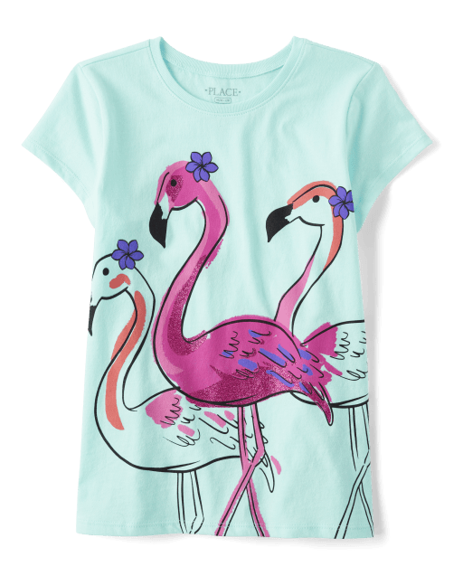 Girls Short Sleeve Flamingo Graphic Tee | The Children's Place - SEA ...