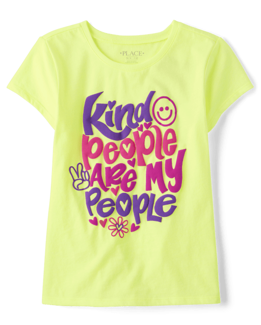 Girls Short Sleeve Kind People Graphic Tee - S/D LIME ZEST | The ...