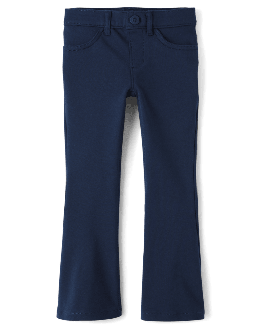 Girls Uniform Ponte Knit Pull On Flare Pants - TIDAL | The Children's Place